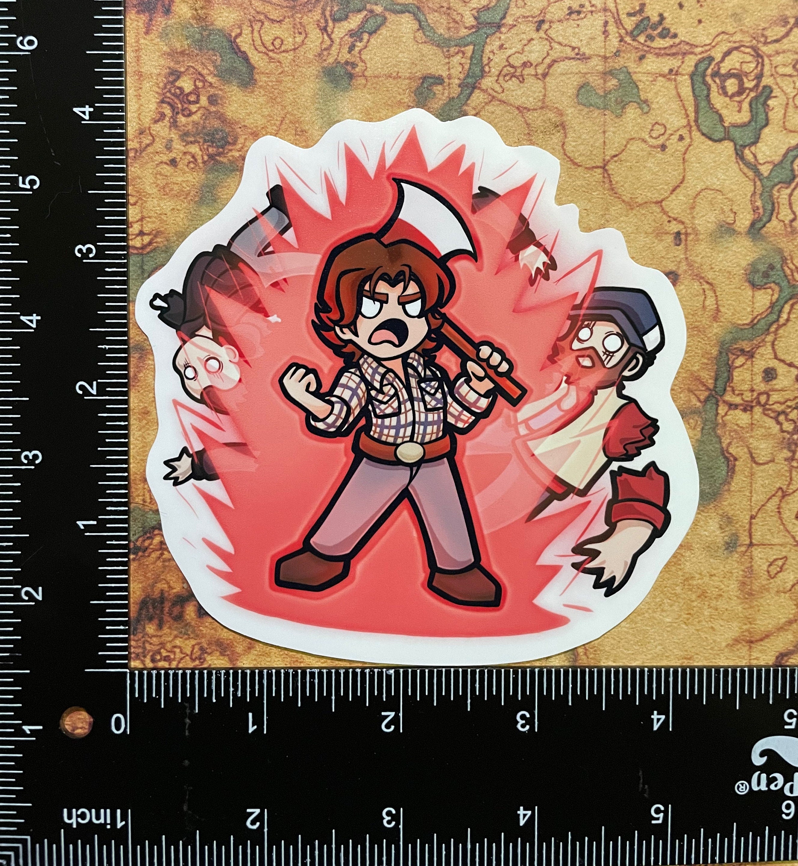 Evil Dead Sticker | Warrior Scotty (evil Dead) | Glossy Vinyl Sticker ...