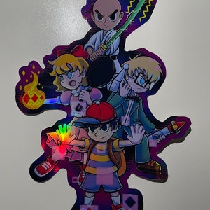 Earthbound (mother 2) Sticker | Ness Paula Jeff and Poo | Glossy Vinyl ...
