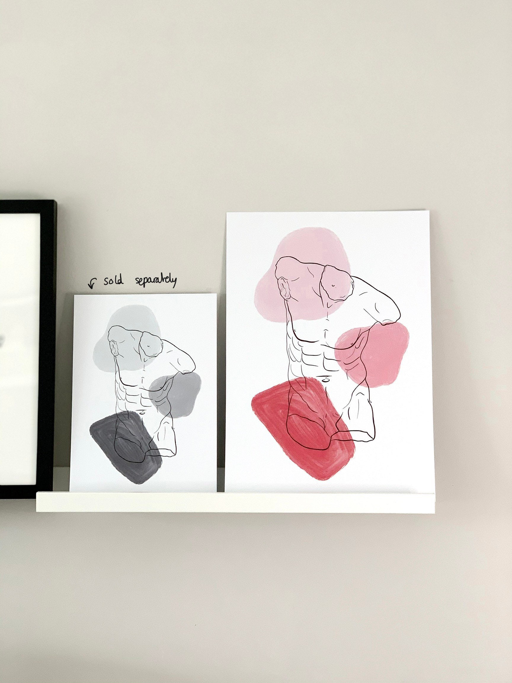 Male Torso Single Line PINK - Torso of a Dancing Faun, Line Art, Graeco ...