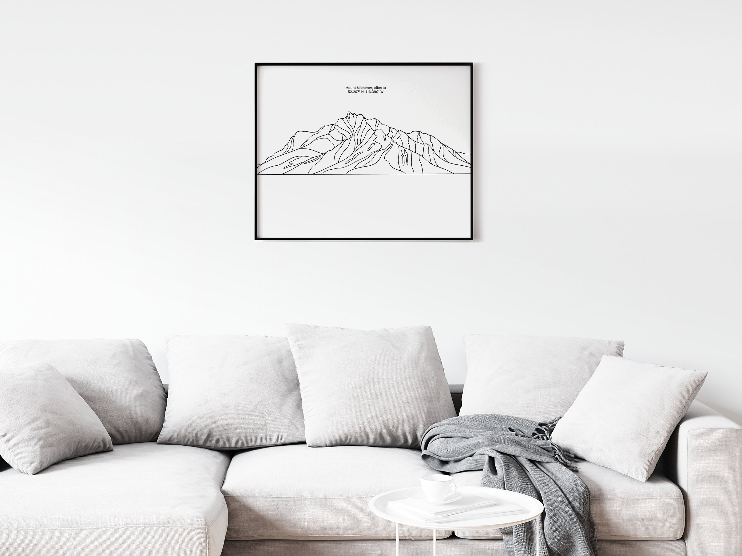 Abraham Lake Line Art Print: Mt. Michener, Canadian Rockies (digital ...