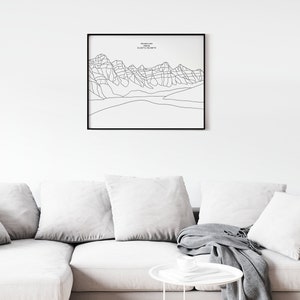 Moraine Lake Line Art Instant Download - Canadian Rockies Digital ...