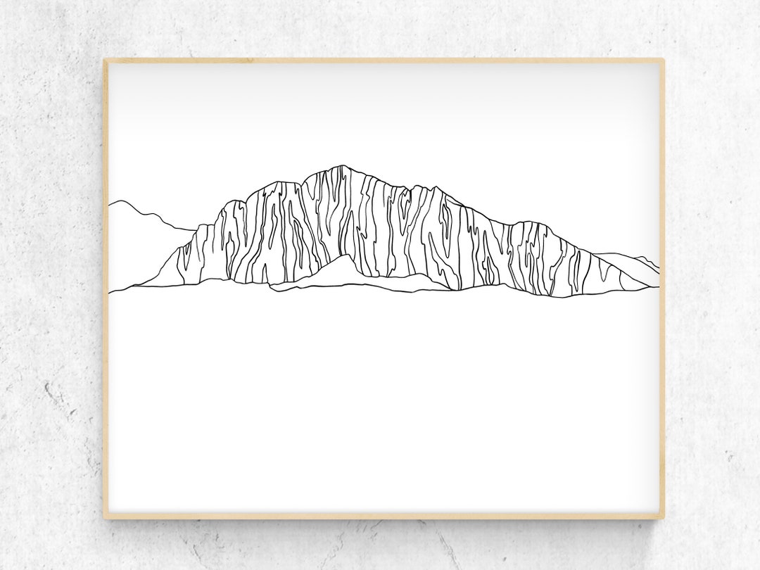 Mount Yamnuska - Minimalist Line Art - Printable Download - Etsy