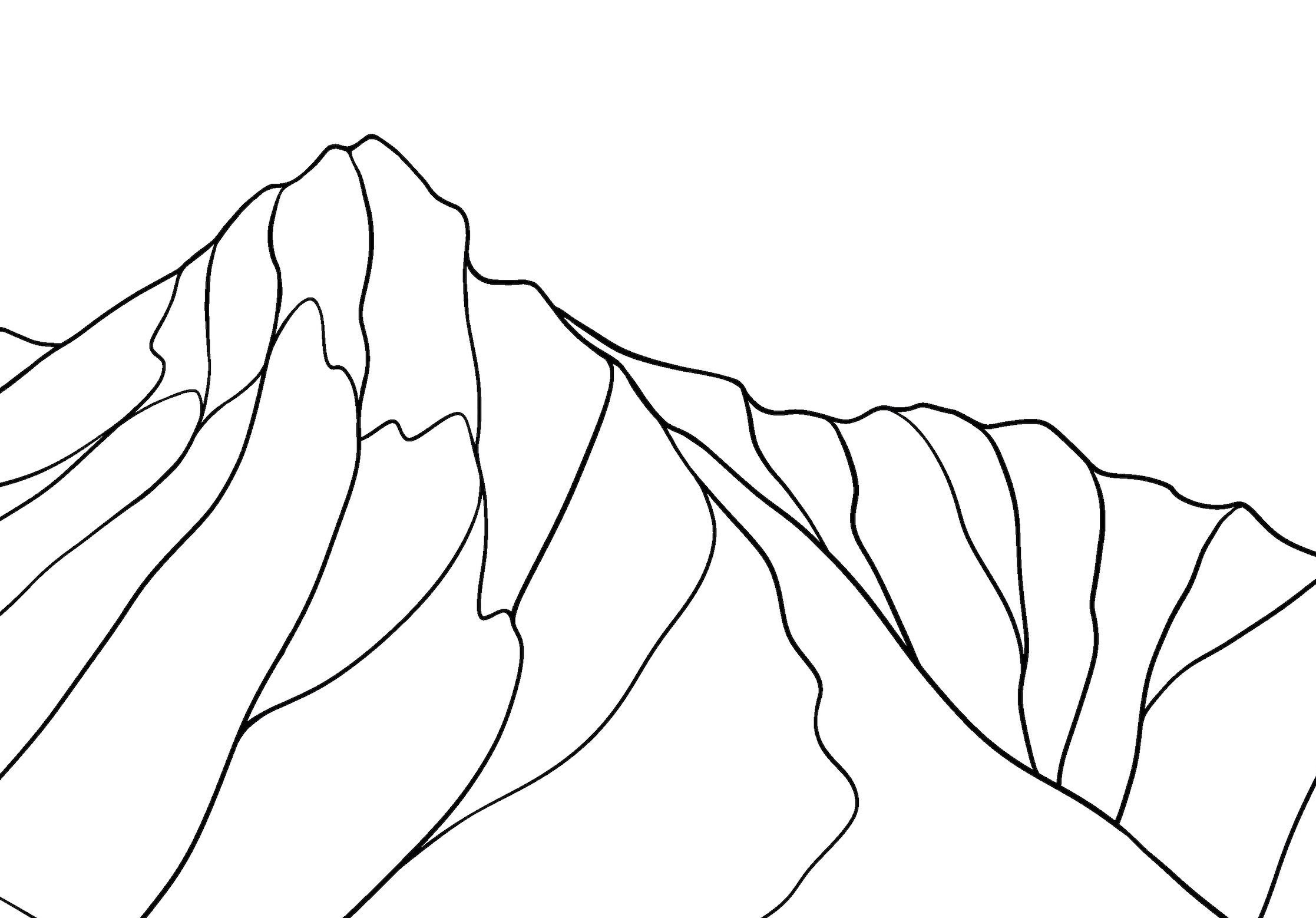 Kananaskis Golf Course, View of Mt Lorette Line Art - Digital Download ...