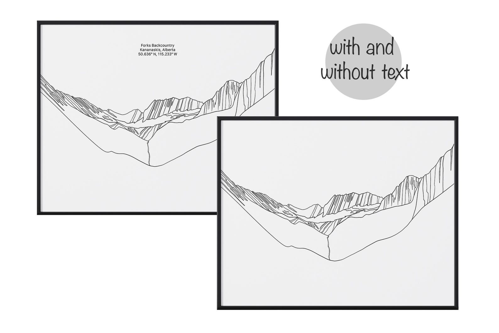 Banff National Park Line Art Print: Mt Rundle, Canadian Rockies ...