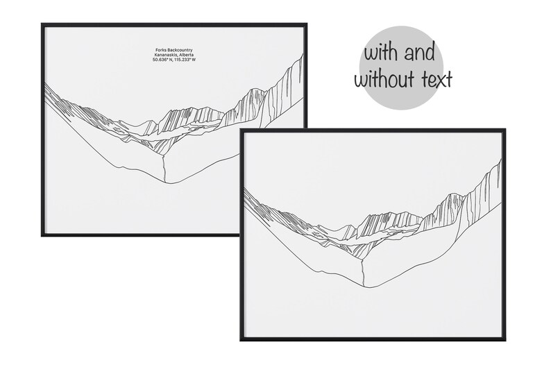 Banff National Park Line Art Print: Mt Rundle, Canadian Rockies ...