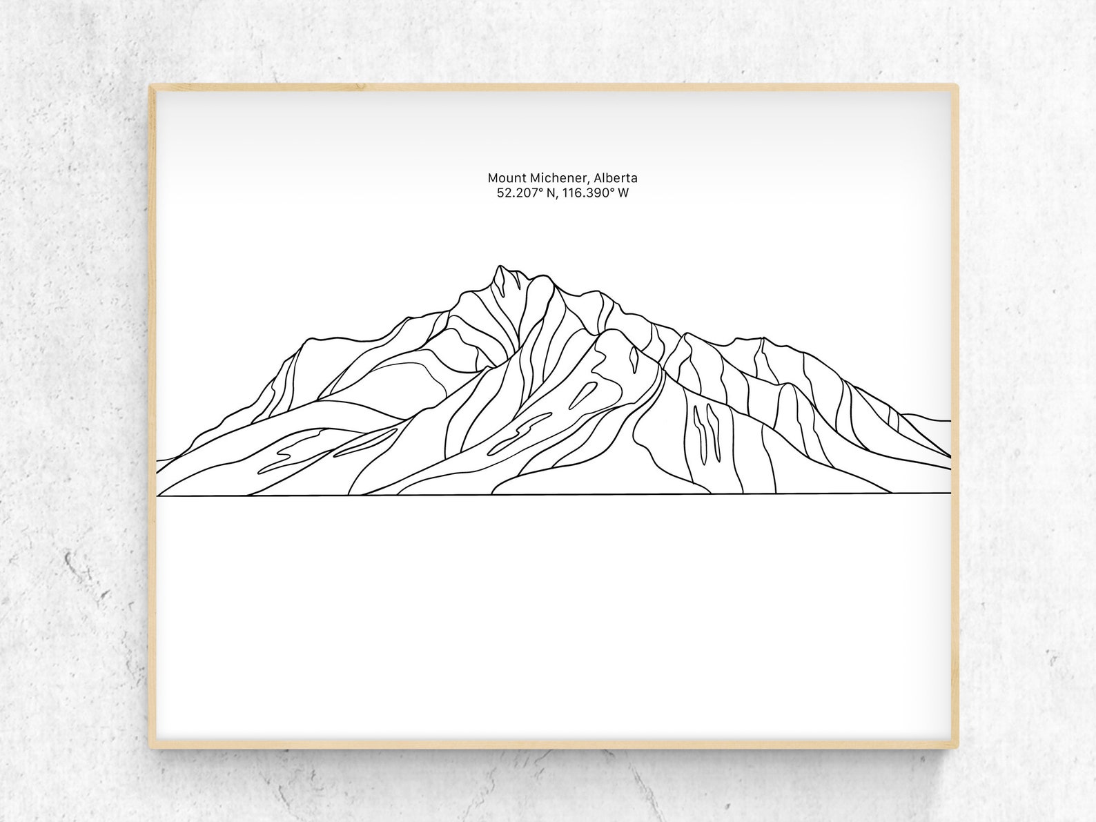 Abraham Lake Line Art Print: Mt. Michener, Canadian Rockies (digital ...