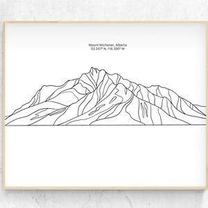 Abraham Lake Line Art Print: Mt. Michener, Canadian Rockies (digital ...