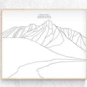 Kananaskis Golf Course, View of Mt Lorette Line Art - Digital Download ...