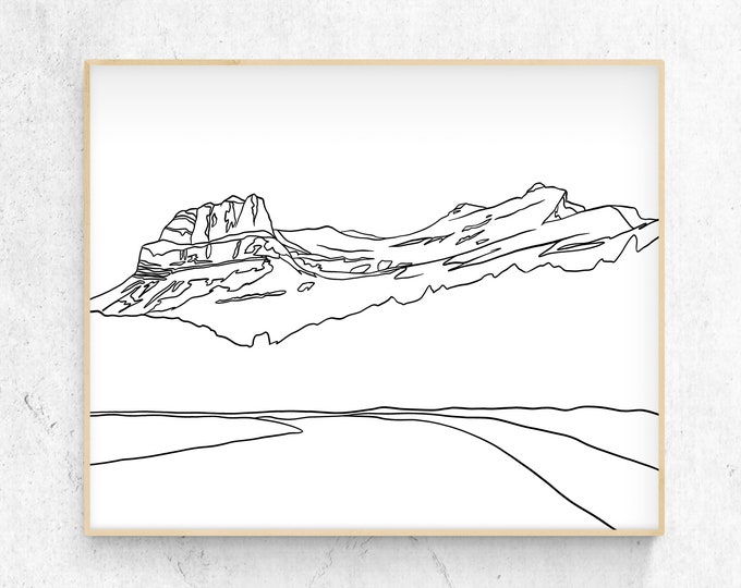 Three Sisters, Canmore Digital Download Minimalist Line Art - Canadian ...