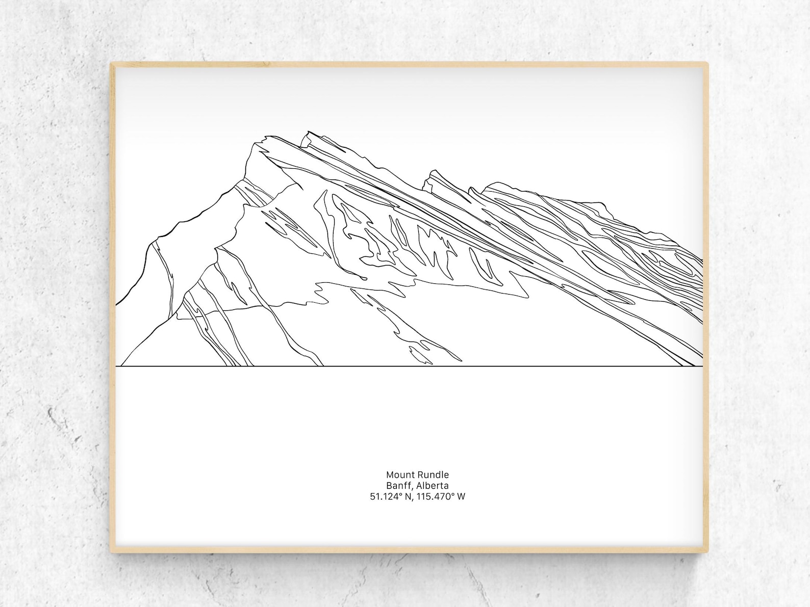 Banff National Park Line Art Print: Mt Rundle, Canadian Rockies ...