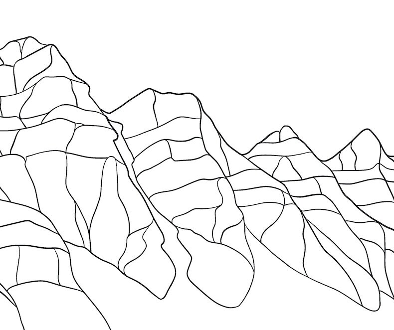 Moraine Lake Line Art Instant Download - Canadian Rockies Digital ...