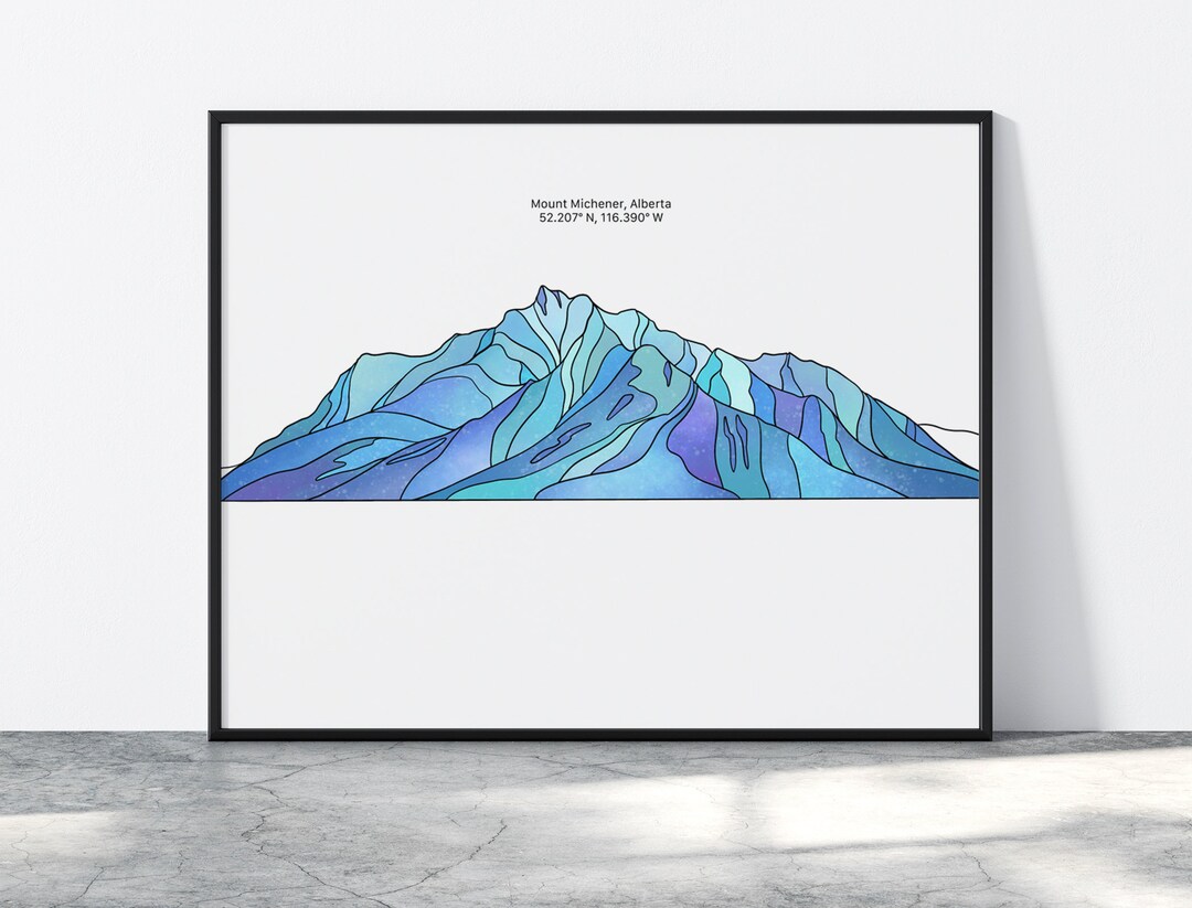 Abraham Lake, Mt Michener Art Print: Canadian Rockies View (digital ...