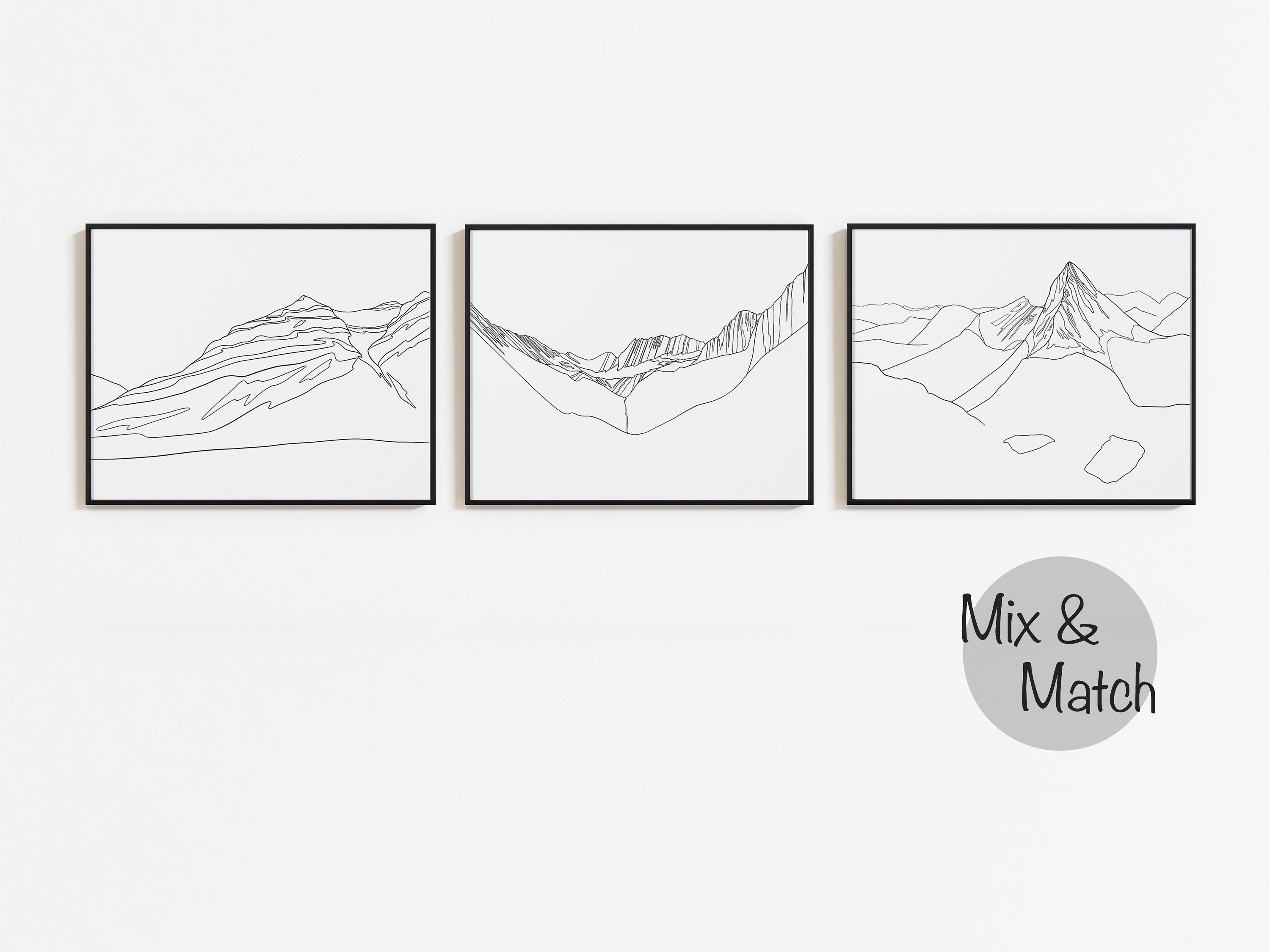 Grassi Lakes, Canmore Alberta Line Art - Digital Download to Print From ...