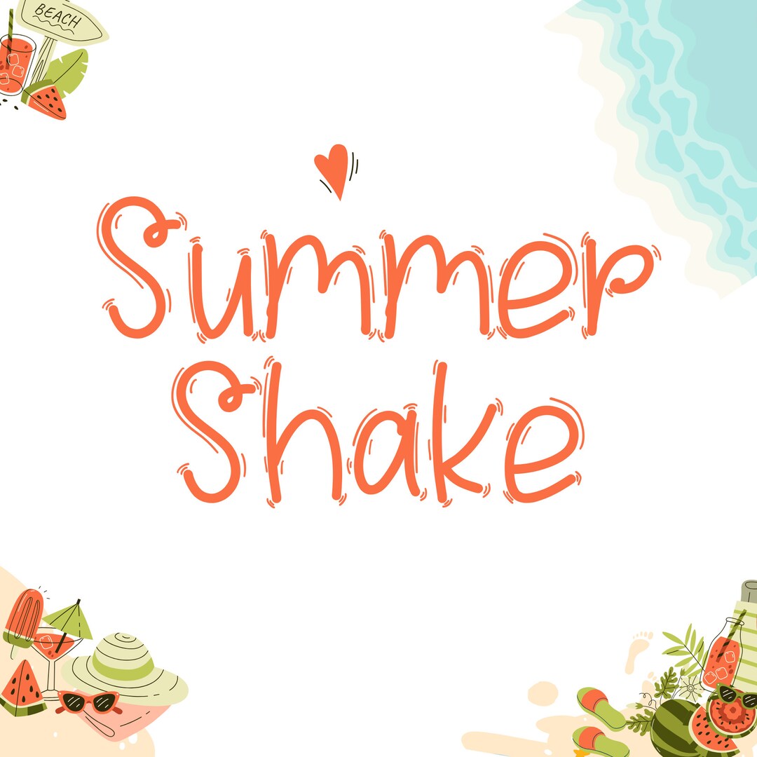 Summer Shake Font, Playful Font With Line, Cute Fonts for Procreate ...
