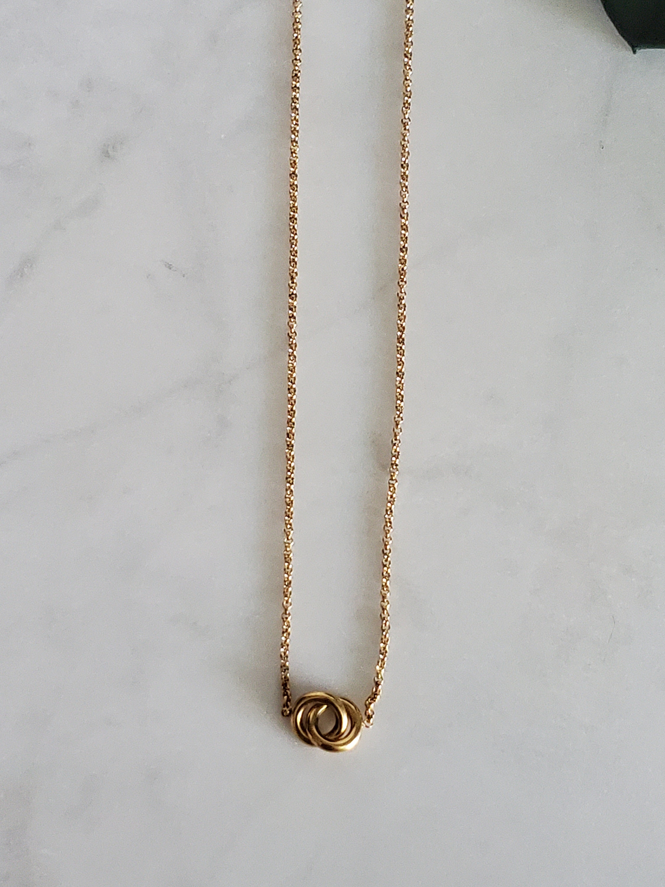 18K gold interlocking circle necklace double circle necklace | Etsy