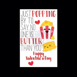 Printable Valentine's Day Card | Popcorn Valentine Printable | Easy ...