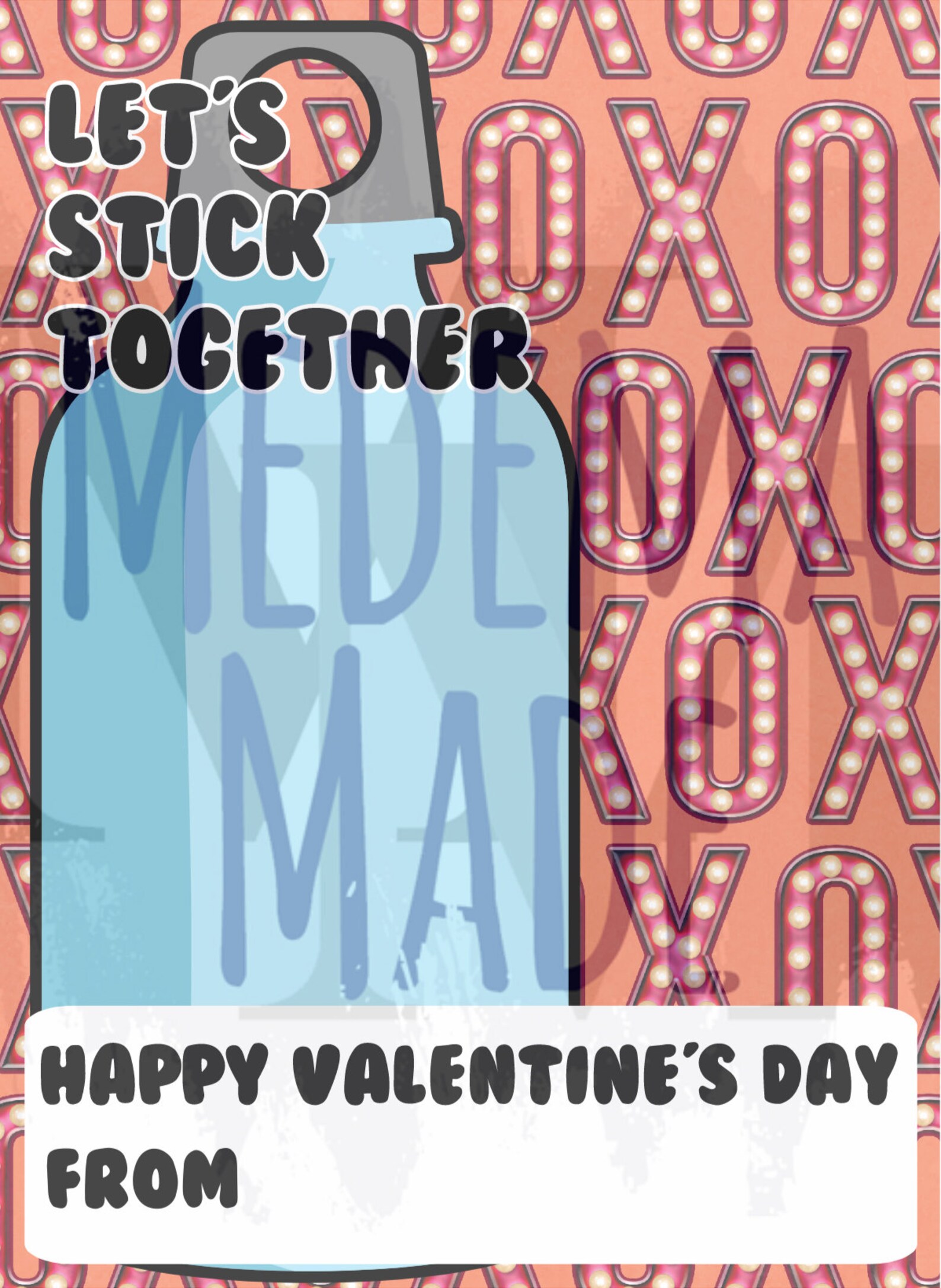 Printable Valentine's Day Card | Water Bottle Valentine | Easy ...