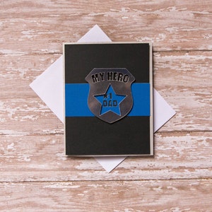 Father's Day Card | Handmade Card | Police Dad | Thin Blue Line ...