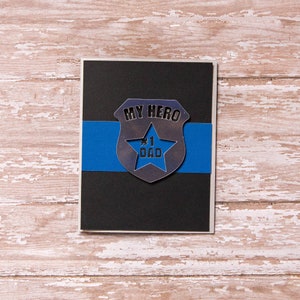 Father's Day Card | Handmade Card | Police Dad | Thin Blue Line ...