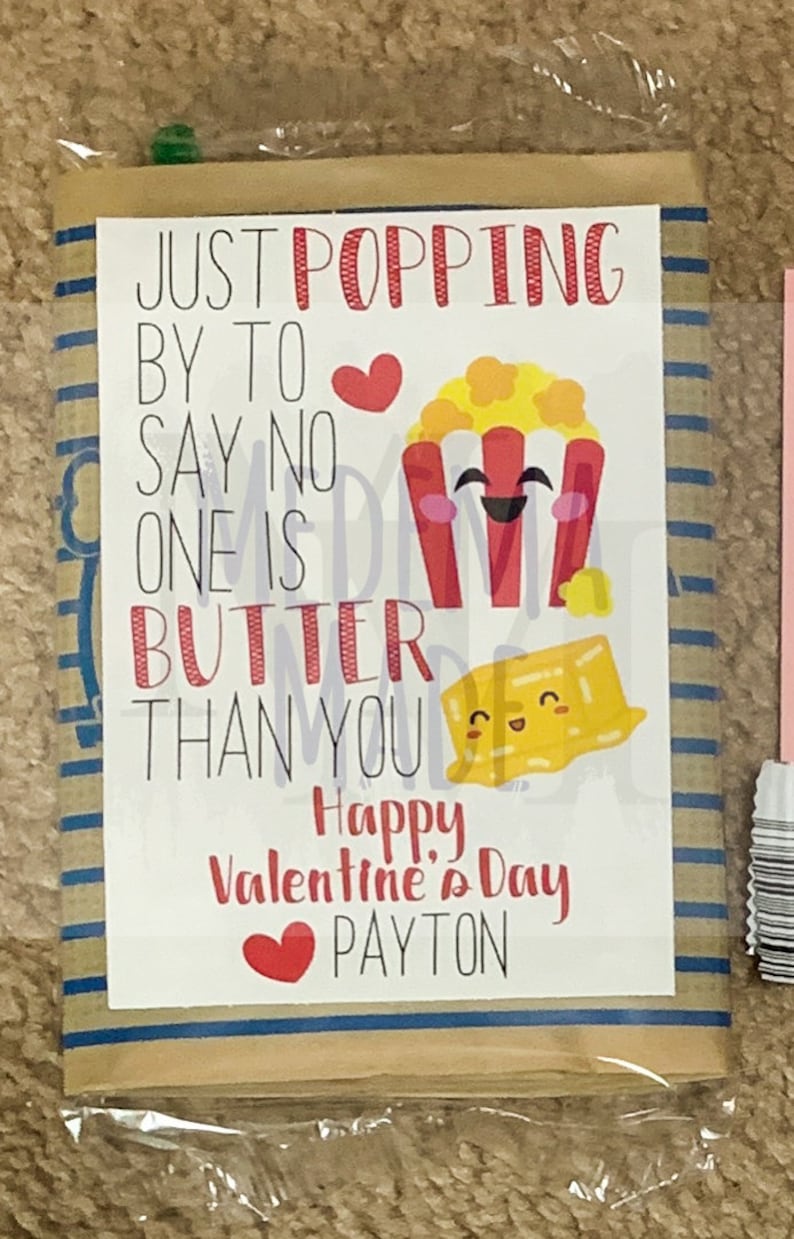 Printable Valentine's Day Card | Popcorn Valentine Printable | Easy ...