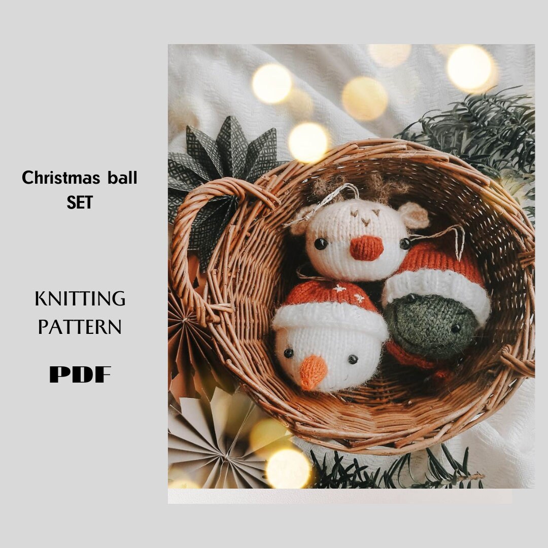 Christmas Ball Set Knitting Pattern Christmas Decorations PDF - Etsy