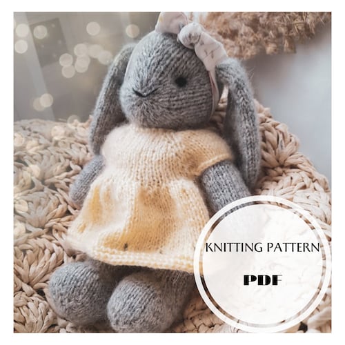 Bunny Knitting Pattern Toy Knitting Pattern for a Bunny Rabbit - Etsy
