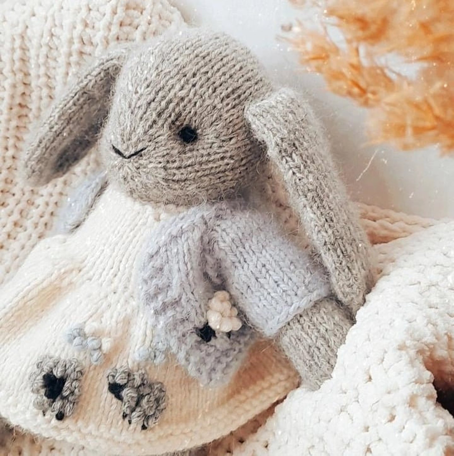 Bunny Knitting Pattern Toy Knitting Pattern for a Bunny Rabbit in a ...