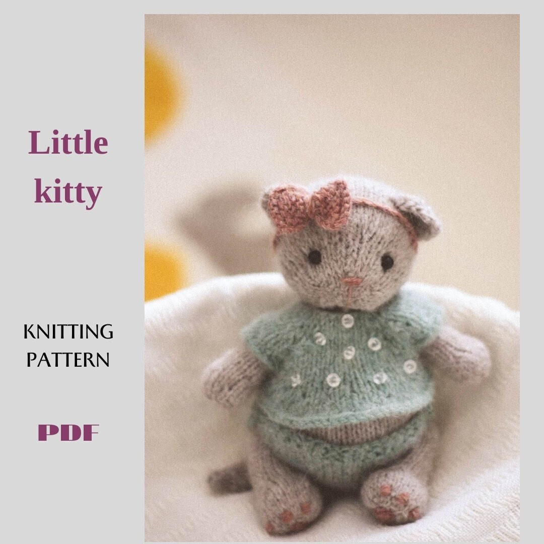 Kitty Knitting Pattern Clothing Description Kitten Knitting Pattern PDF ...