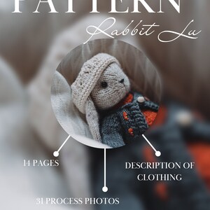 Rabbit Knitting Pattern Knitting Bunny Pattern - Rabbit in Clothes Eng ...