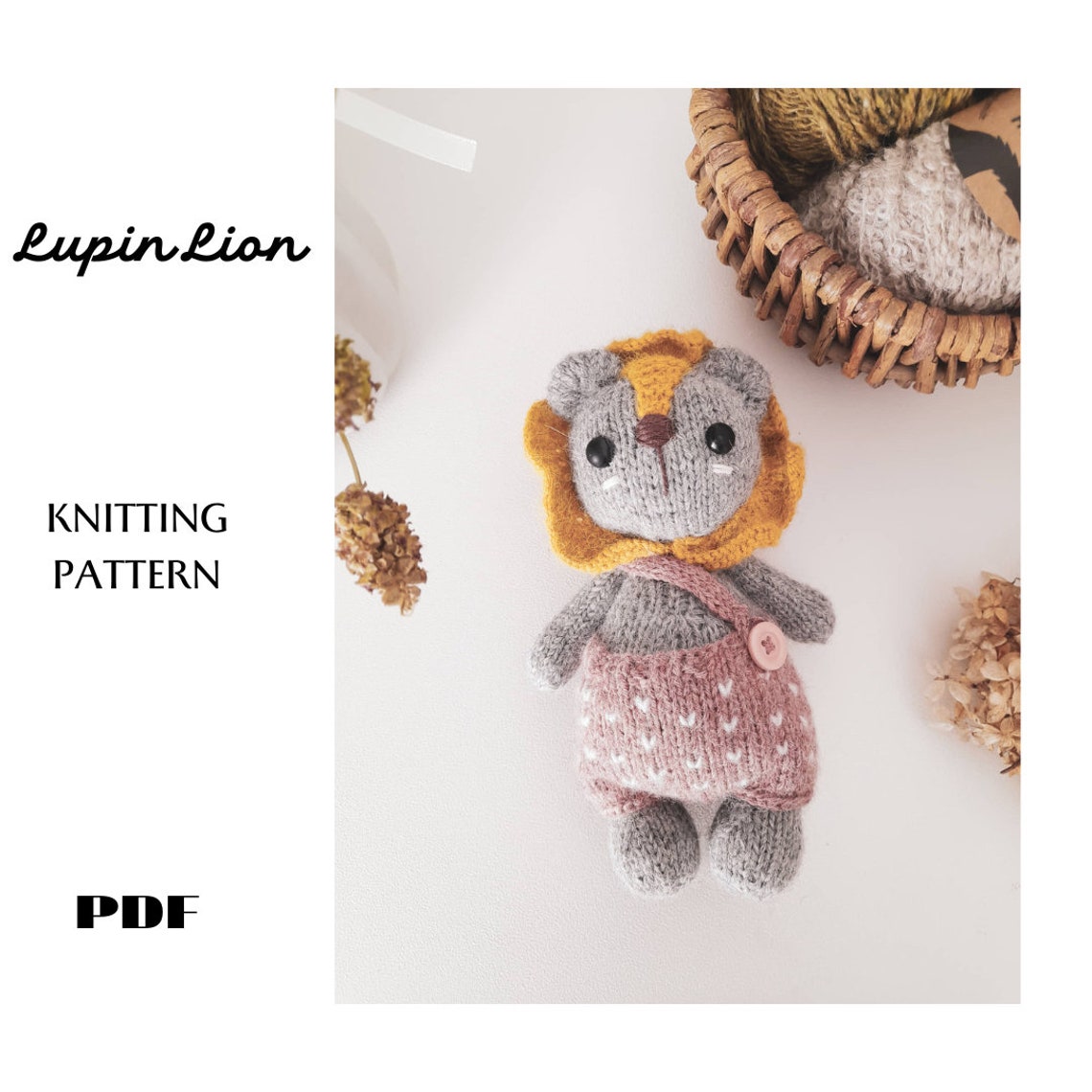 Lion Knitting Pattern Toy Knitting Pattern and Description - Etsy