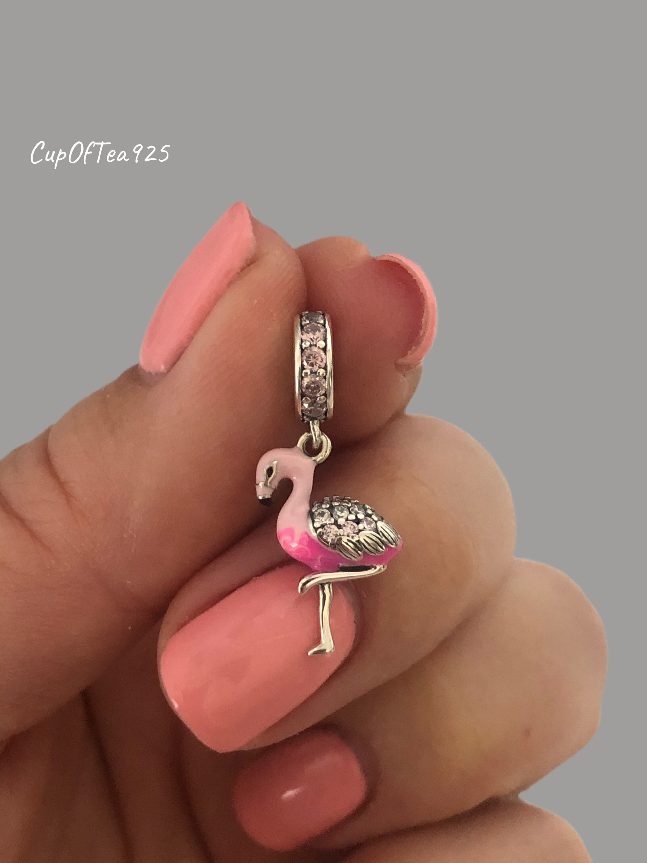 Pink Flamingo Pandora Charm - Etsy