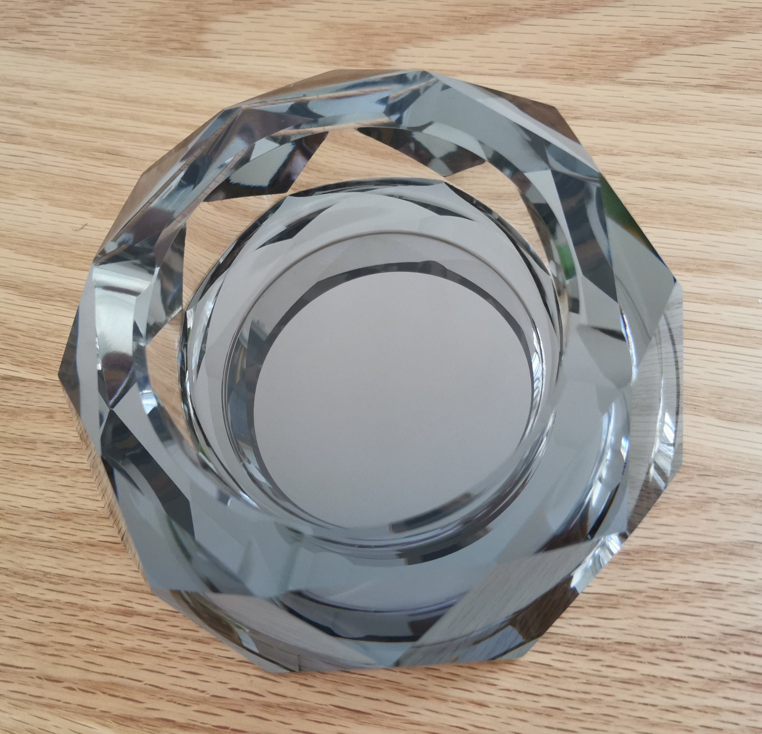 Gift Father Art Deco Black Ash Tray, 8 Sides Octagon Colorful Glass ...