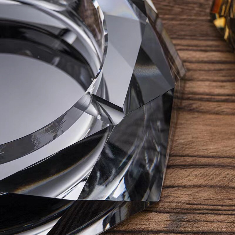 Gift Father Art Deco Black Ash Tray, 8 Sides Octagon Colorful Glass ...