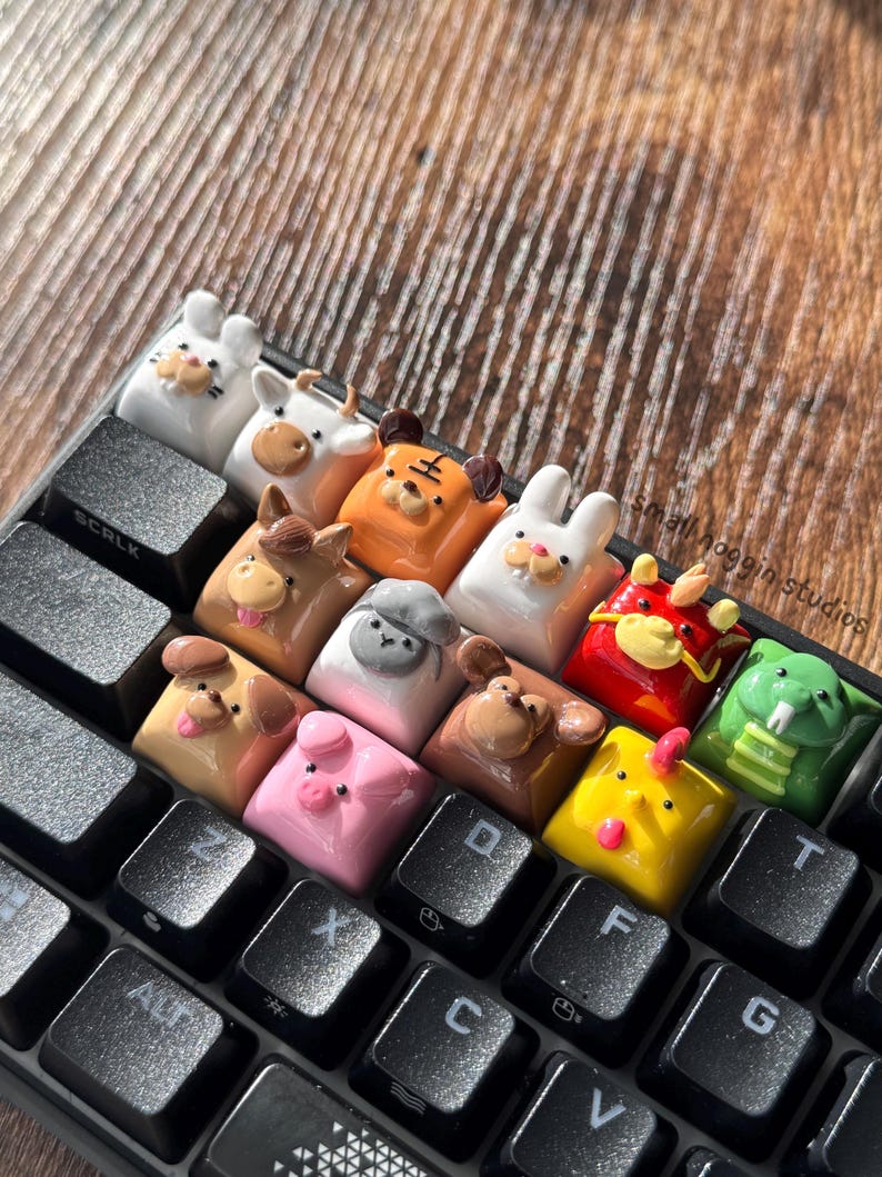 Cute Animal Artisan Keycaps - Kawaii Handmade Animal Keycaps, Funny ...