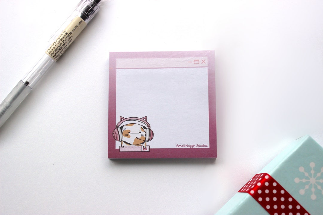 Pink Gamer Cat Sticky Note Cute Self-adhesive Notepads - Etsy Canada
