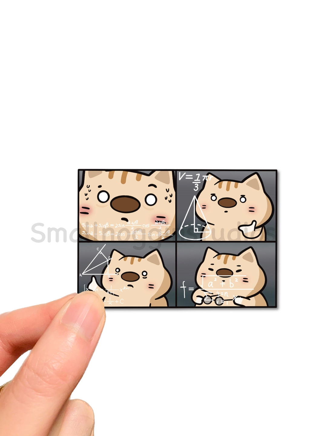 Funny Math Meme Cat Vinyl Sticker - Women With Math Meme, Intense ...