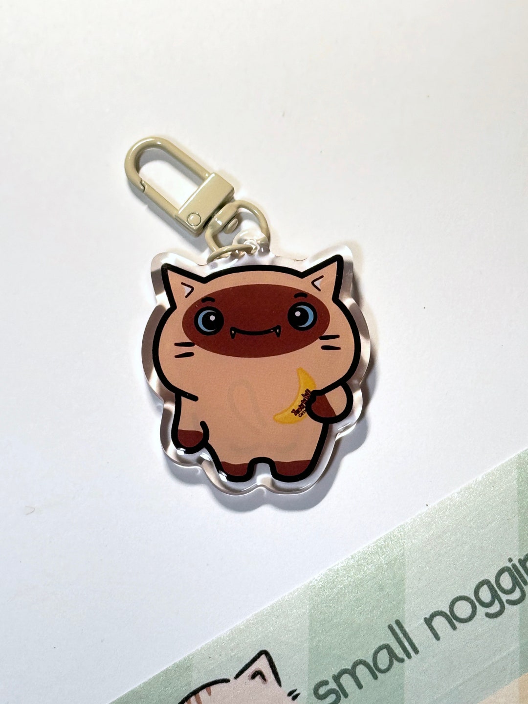 Siamese Cat Acrylic Keychain, Cute Cat Butt Bum Key Chain, Chibi Pet ...