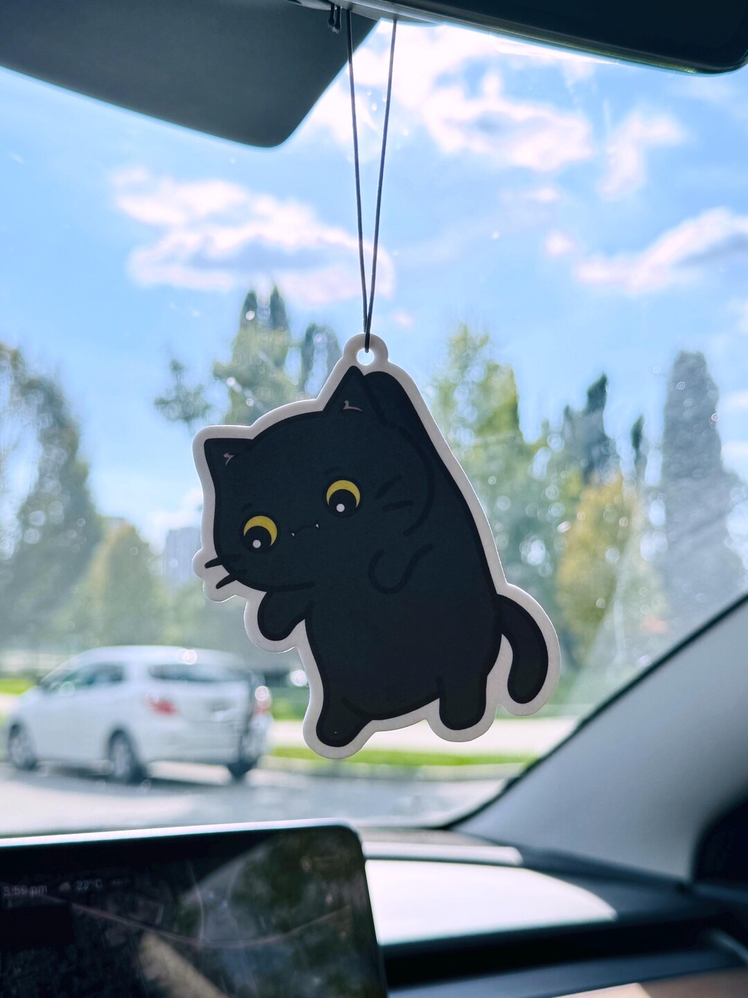 Hanging Black Cat Air Freshener, Ocean Scent, Cute Kitty Freshener ...