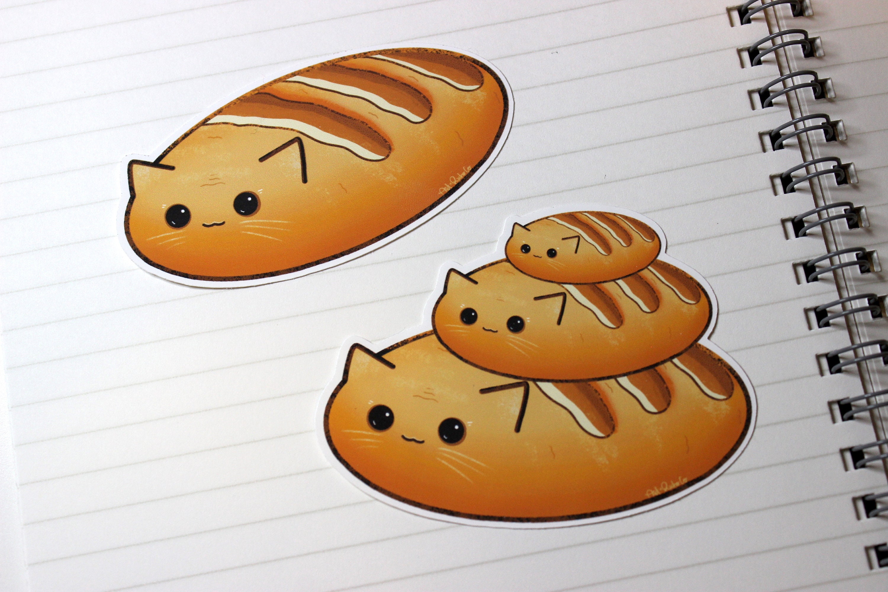 Cat loaf bread stickers weatherproof cute cat stickers bun | Etsy