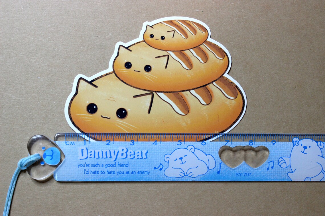 Cat loaf bread stickers weatherproof cute cat stickers bun | Etsy