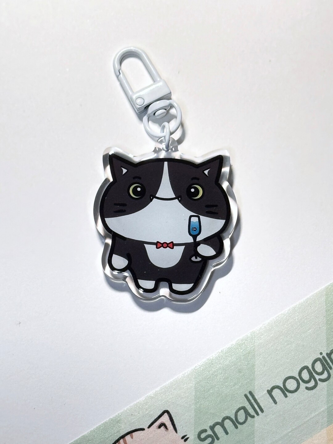 Tuxedo Cat Acrylic Keychain, Cute Cat Butt Bum Key Chain, Chibi Pet ...
