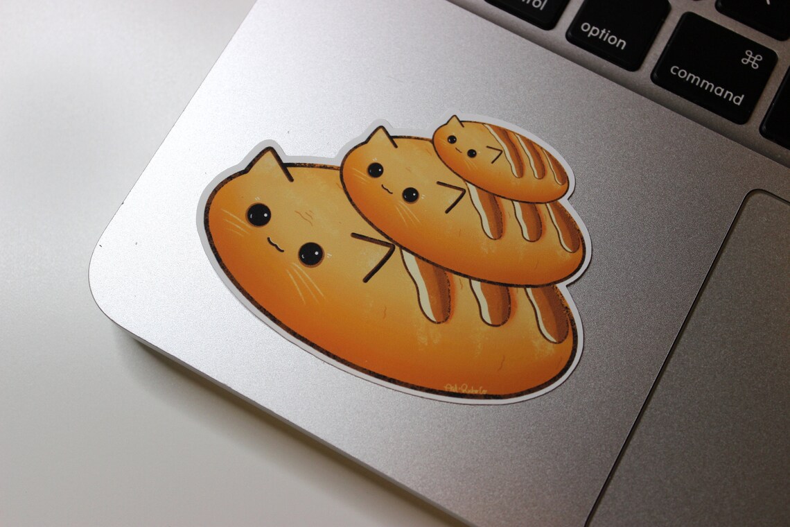 Cat loaf bread stickers weatherproof cute cat stickers bun | Etsy