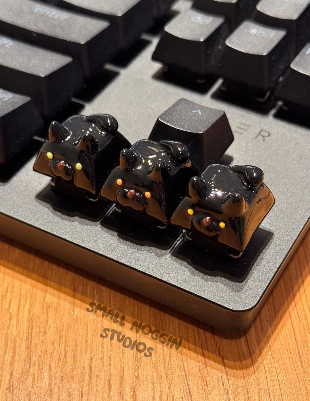 Black Cats With Coloured Eyes Artisan Keycaps - Kawaii Original ...