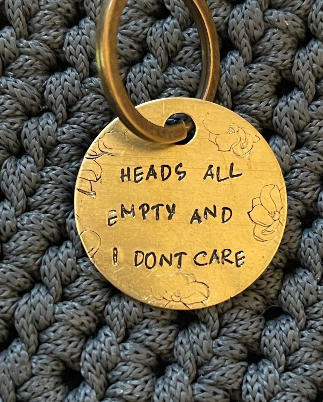 Heads All Empty and I Don't Care Sugar Magnolia Keychain - Etsy