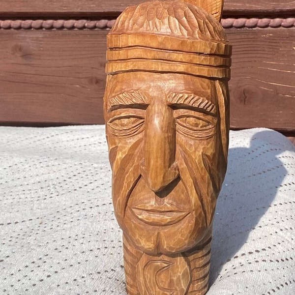 Wooden Native American Statue - Etsy