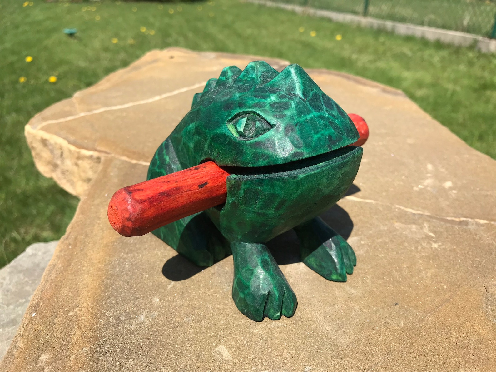 Croaking Frog. Wood Carving Art Sculpture Home Decor | Etsy