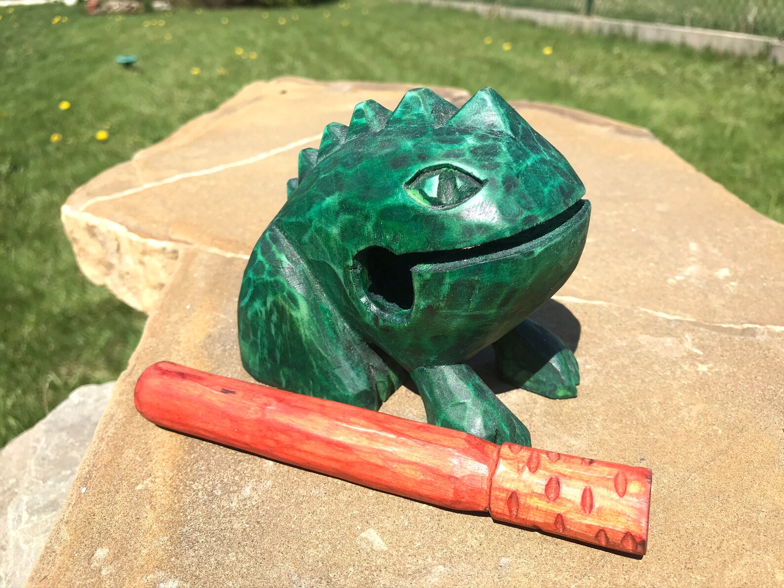 Croaking Frog. Wood Carving Art Sculpture Home Decor | Etsy