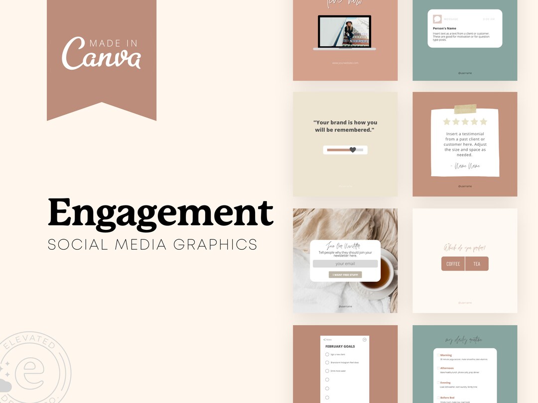 Instagram Brand Engagement Canva Templates, IG Templates, Canva ...