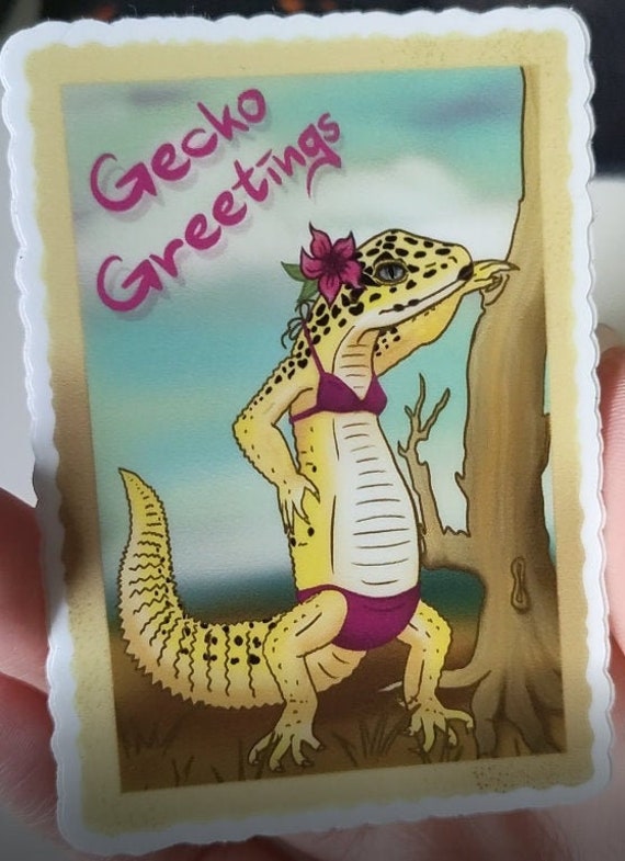 Gecko Greetings Greeting card Pin Up Postkarte Bikini - Etsy.de