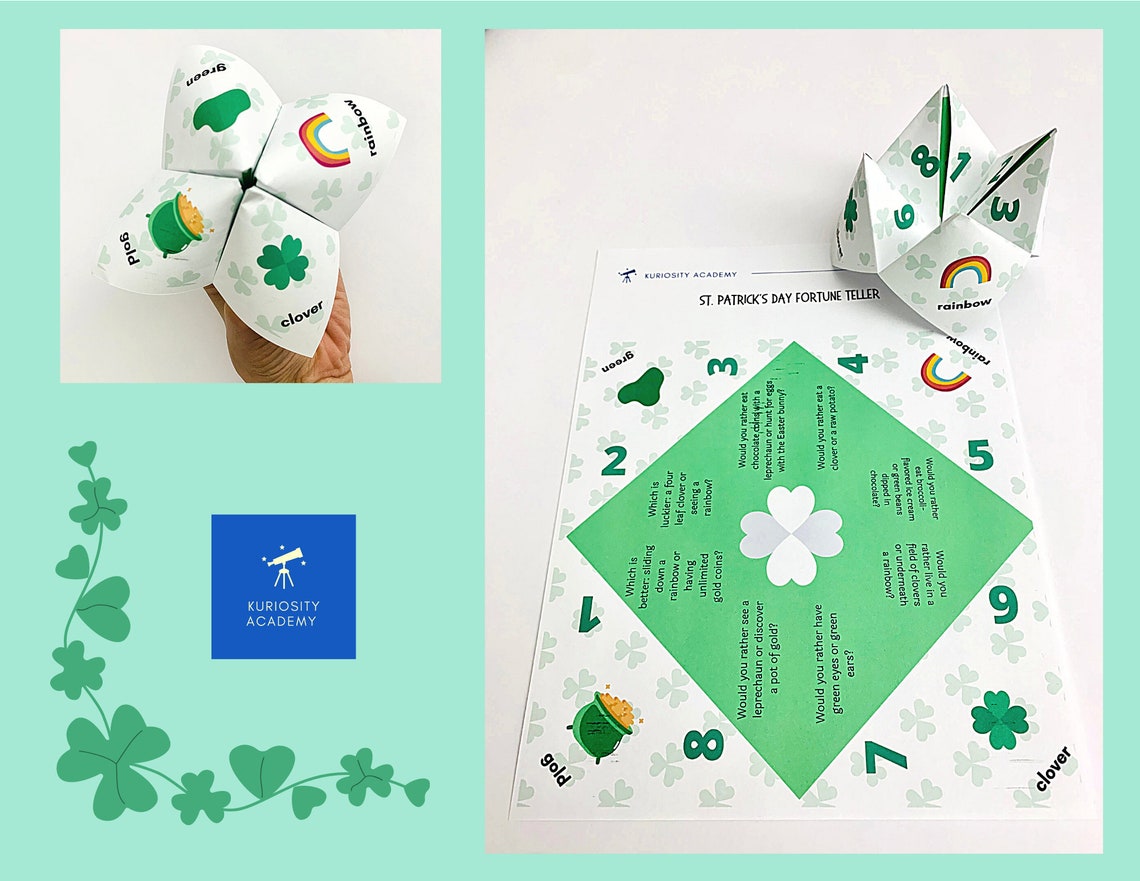 St. Patrick's Day Printable Fortune Teller - Etsy